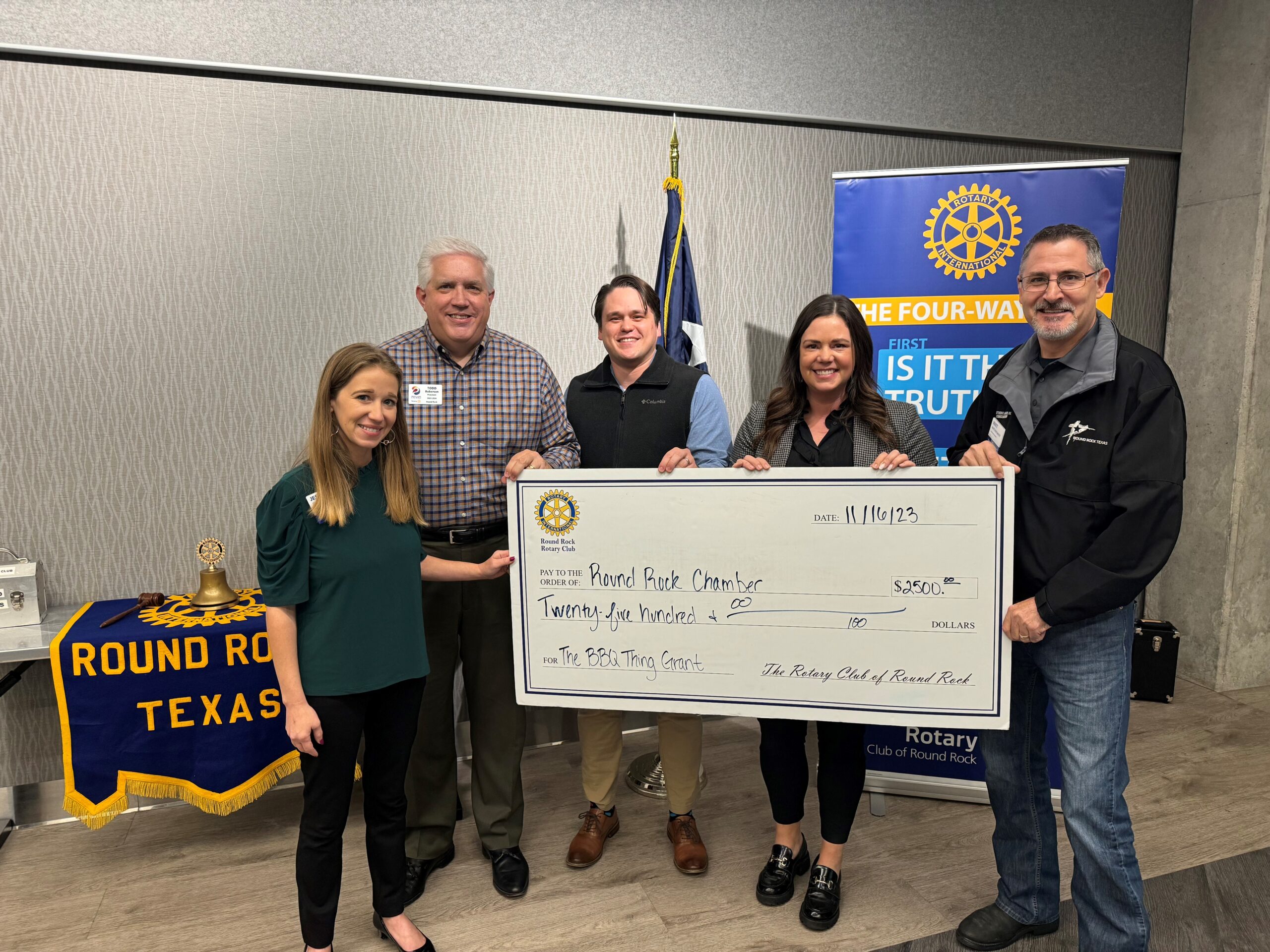 Rotary Club of Round Rock Presents Donation to Round Rock Chamber from ...